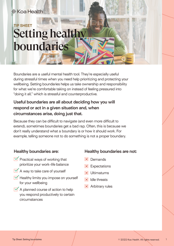 Setting healthy boundaries